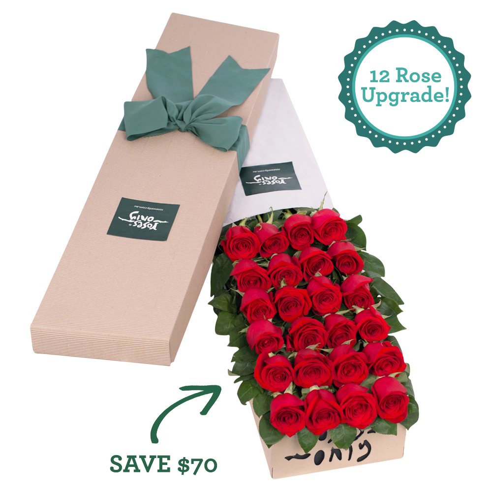 Long Stemmed Roses Gift Box Red 24 Special - Roses Only Featured ...
