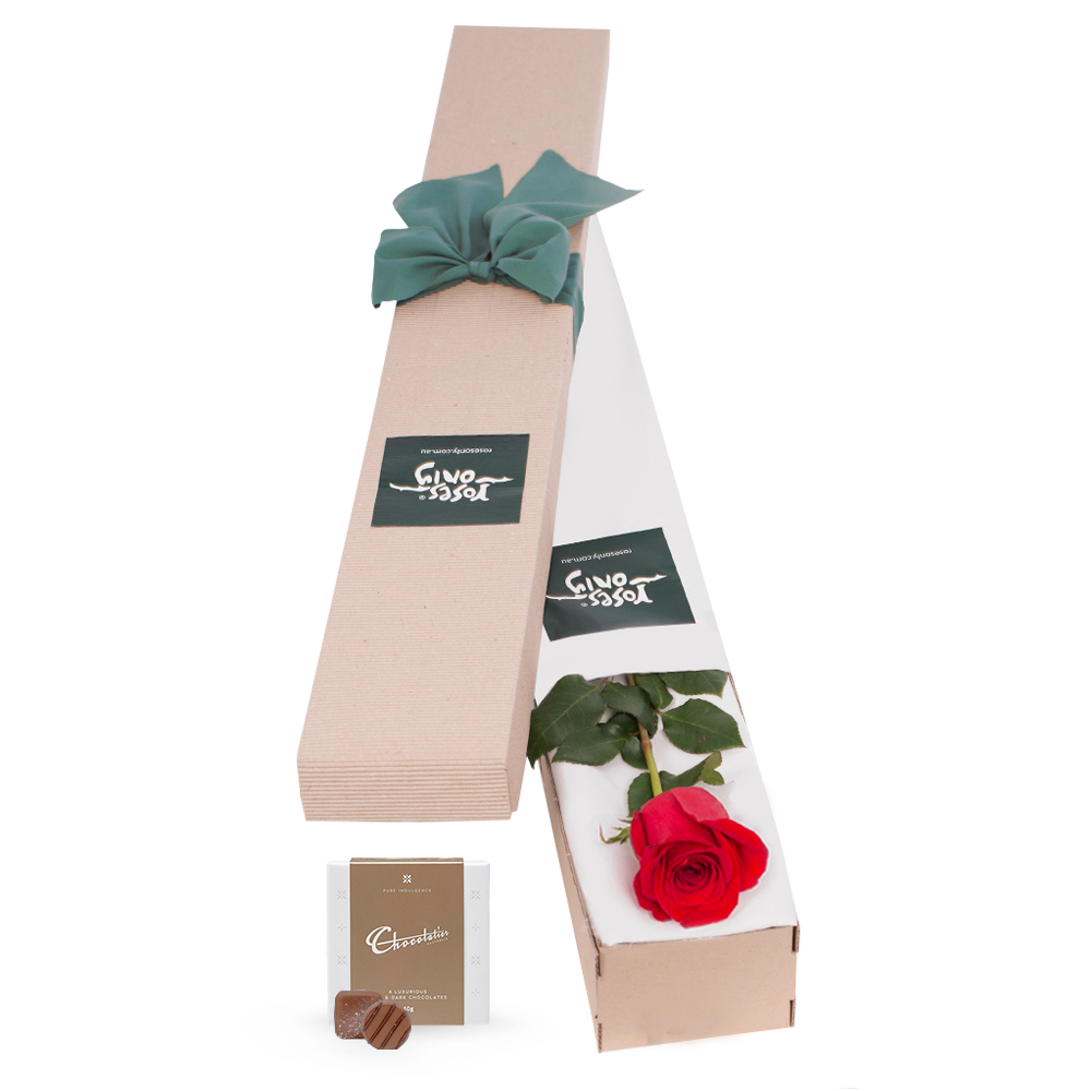 Single Stem Red Rose Gift Box | Happy Valentine's Day Rose | Roses Only